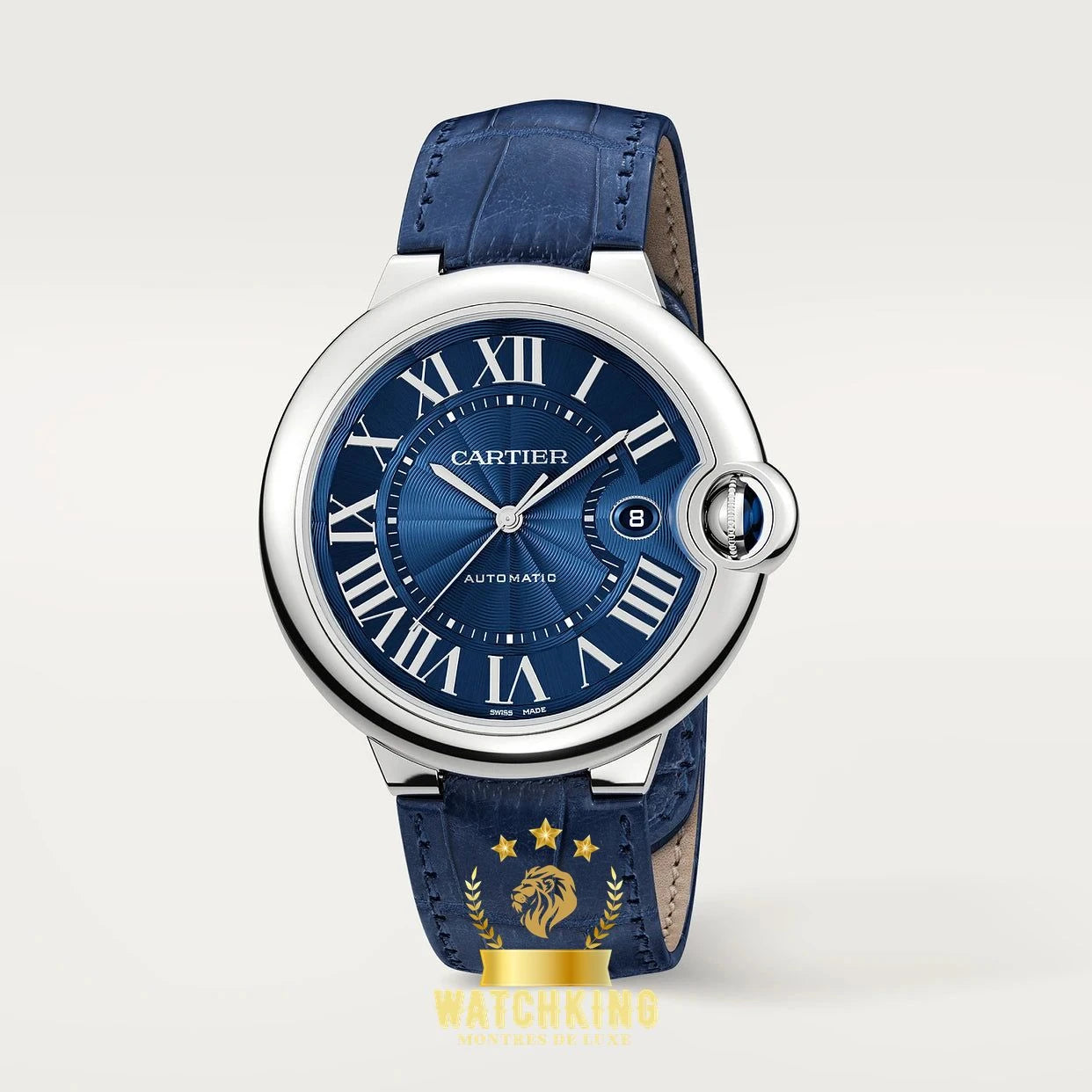 Ballon Bleu de Cartier Cuir Bleu 42mm – Watchking Maroc
